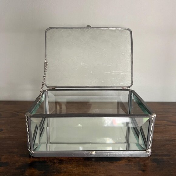 Vintage Rectangle Shaped Beveled Glass Box